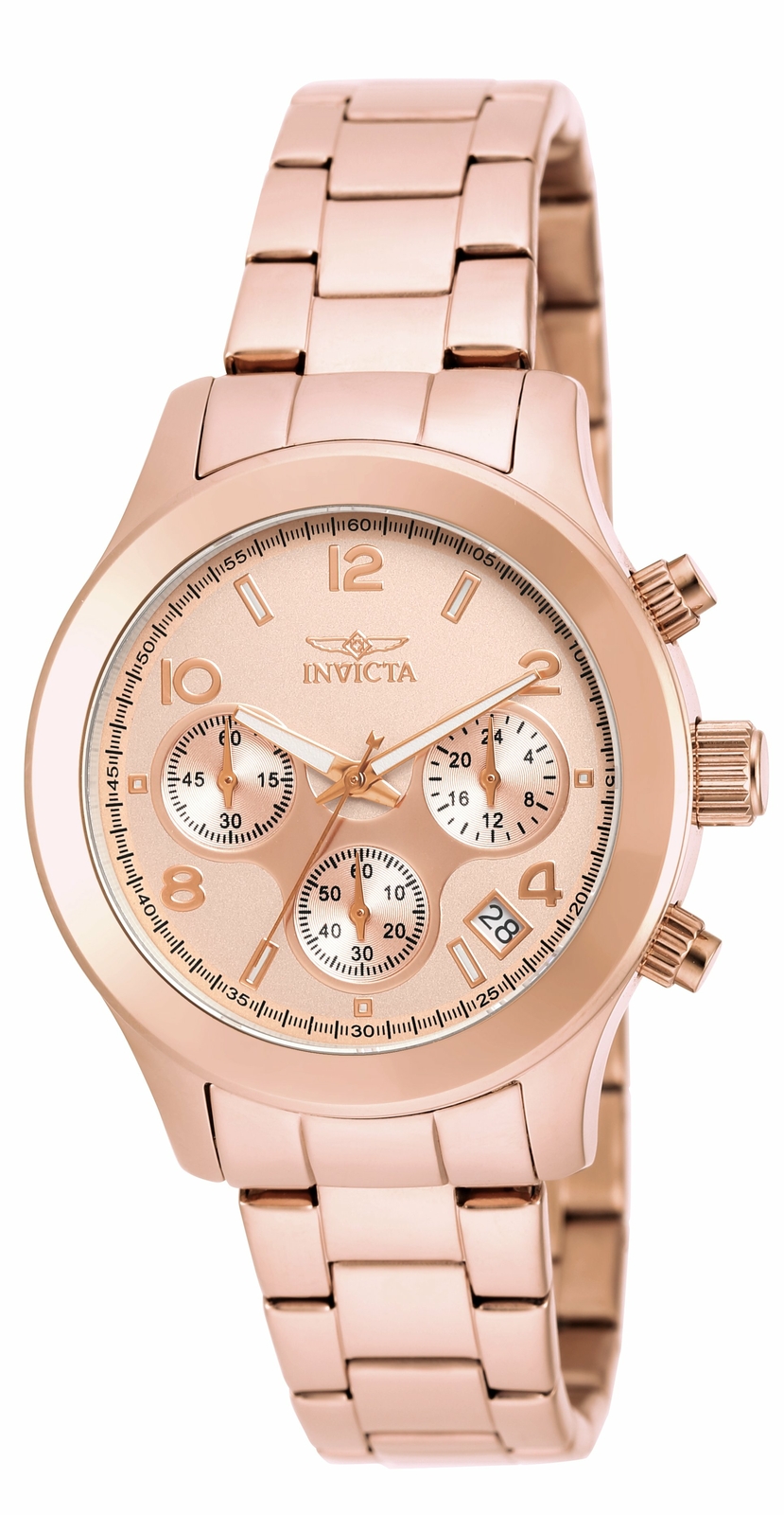 Reloj Invicta para mujer con caja de acero inoxidable chapado en oro ...