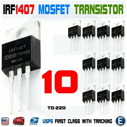 10pcs IRF1407 IRF 1407 Power MOSFET Transistor TO-220AB "IR" N CHANNEL ...