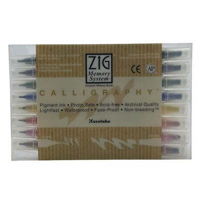 Calligraphy Dual Tip Markers By Zig Memory System 8 Pack MS-3400 | eBay