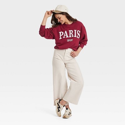 Women's Leisure Studio Oversized Graphic Pullover Sweatshirt ...