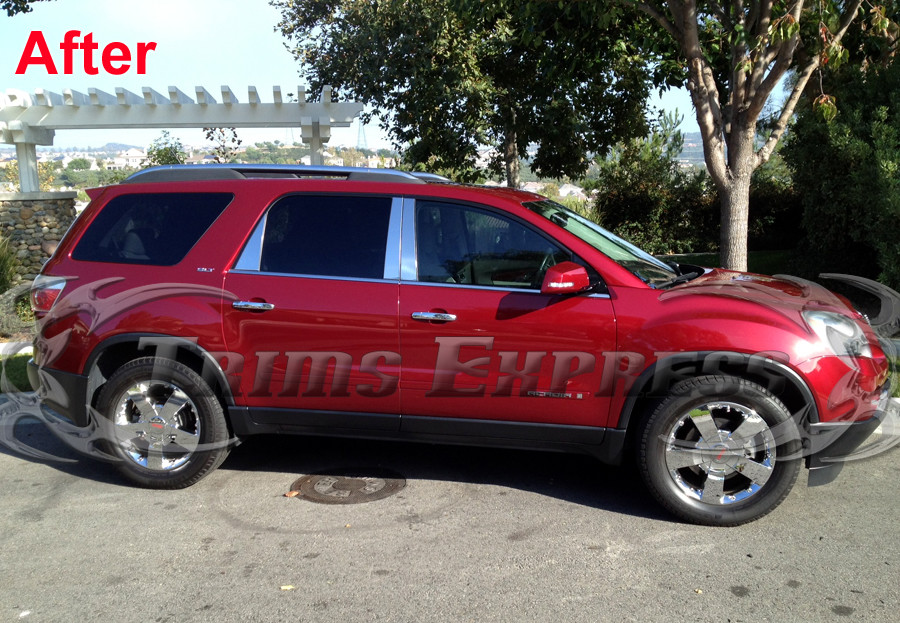 2007-2016 GMC Acadia 4Pc Chrome Window Sill Trim Stainless Steel ...