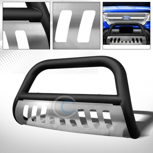 For 11-19 Ford Explorer Matte Black/Skid Bull Bar Brush Push Bumper ...