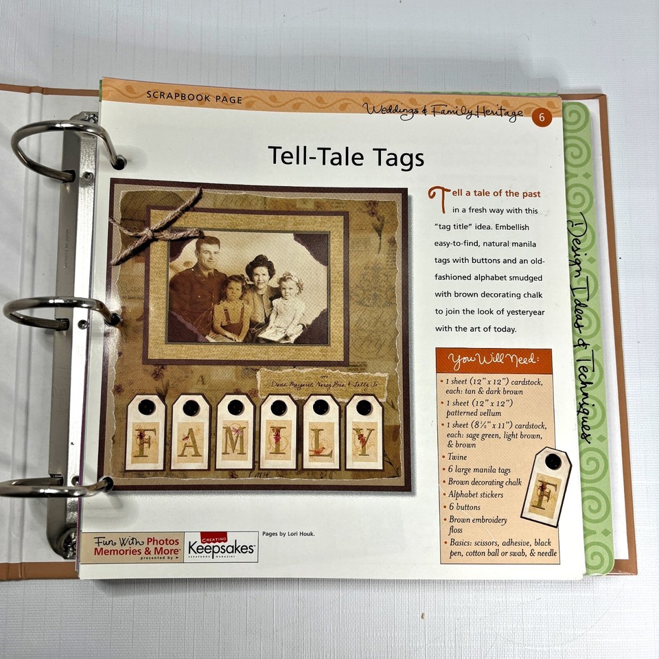 Creating Keepsakes Scrapbook Project Binder Photos Memories Crafts Made ...