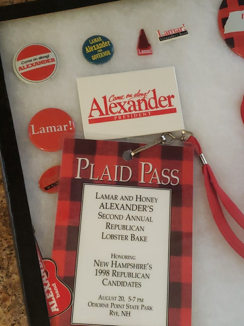 Lamar Alexander Plaid Book Plaid Pass Buttons Pins Presidential ...