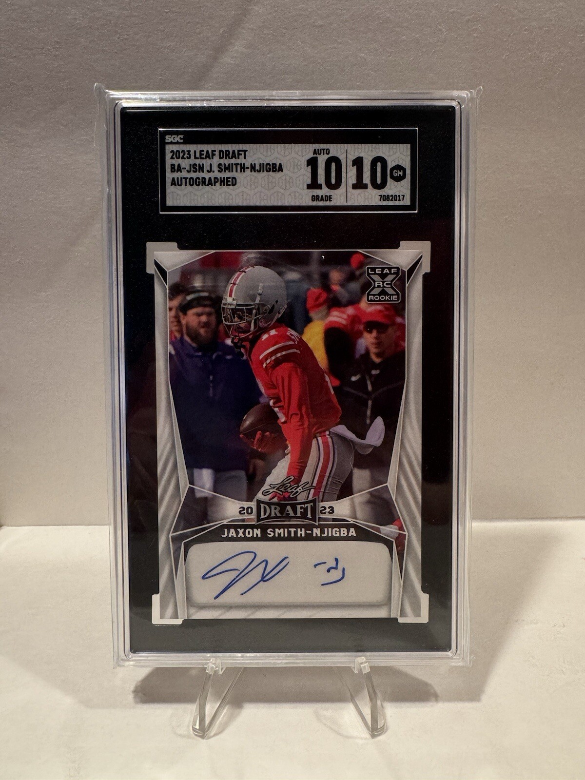 Jaxon Smith-Njigba Rookie Autograph SGC 10|10! 2023 Leaf Draft #BA-JSN ...