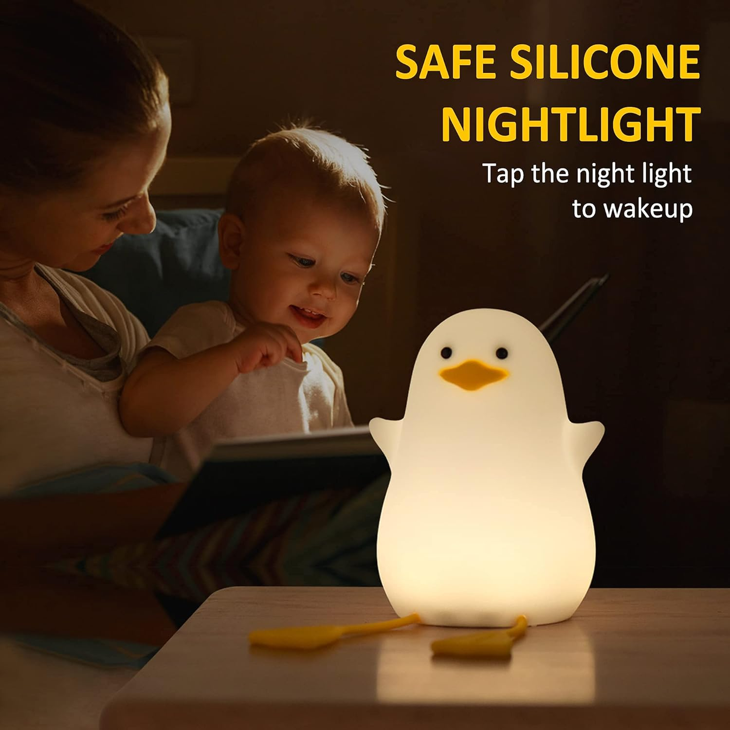 Cute Duck Night Light,Breast-Feeding Light for Woman Mother, Soft ...