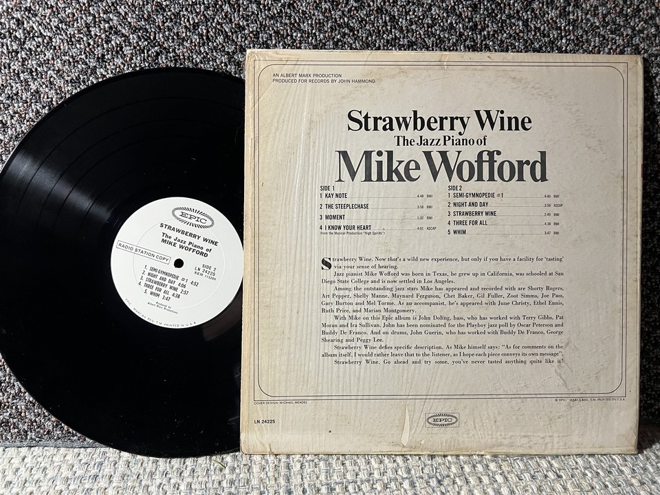 Mike Wofford ex most shrink / m- white label promo LP Strawberry Wine ...