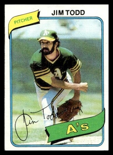 1980 Topps #629 Jim Todd Oakland Athletics Baseball card | eBay