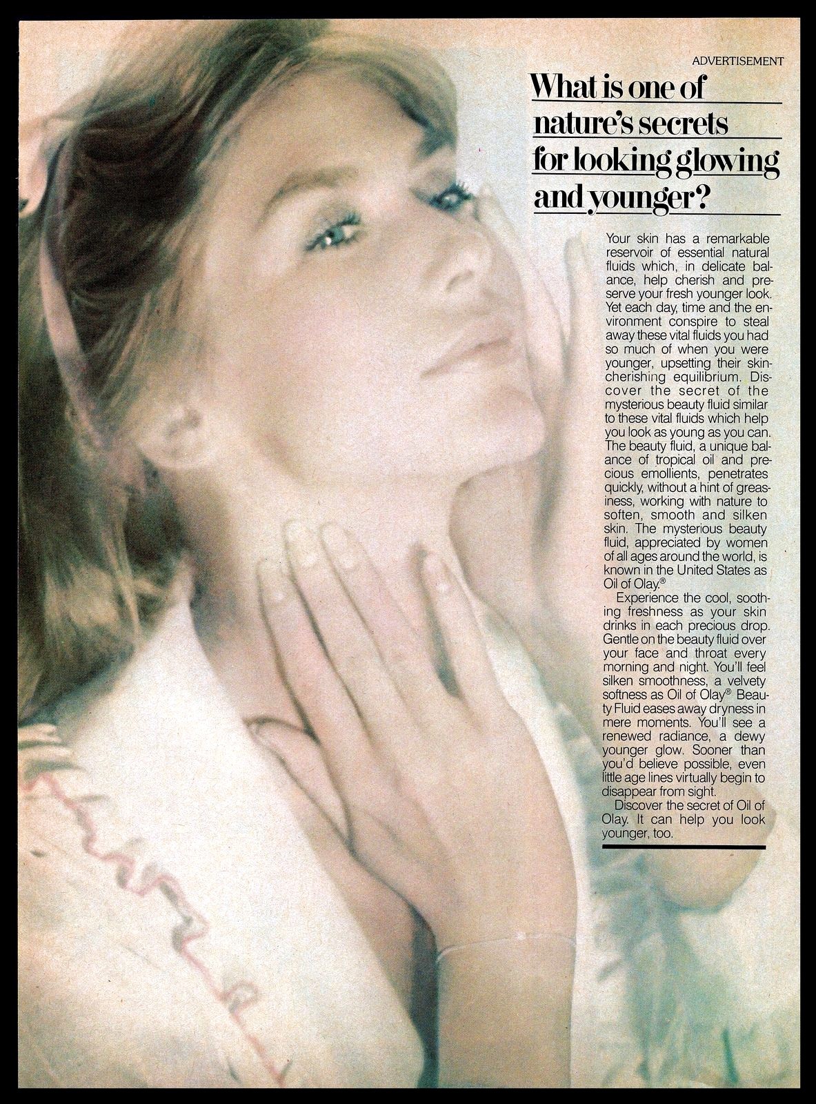 1982 Oil of Olay Vintage Photo PRINT AD Beauty Fluid Skin Care ...