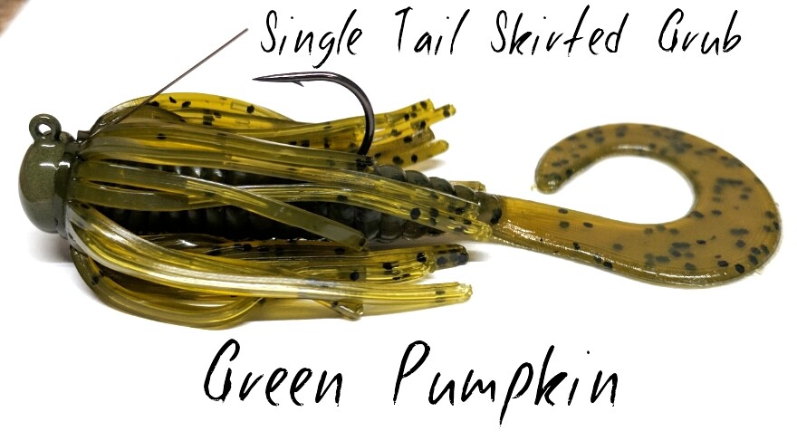 3" Skirted Single Tail Grub Rig 5/32 Pick your color Busters Baits Hand ...