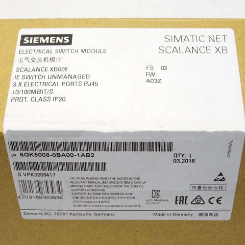 6GK5 0080BA001AB2 NEW SIEMENS 6GK50080BA001AB2 XB008 Ethernet Switch ...