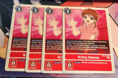 x4 Digimon Versus Royal Knights KRISTY DAMON BT13-094 Red Uncommon ...