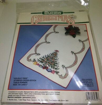Bucilla Christmas Cross stitch table runner kit # 82652 | eBay