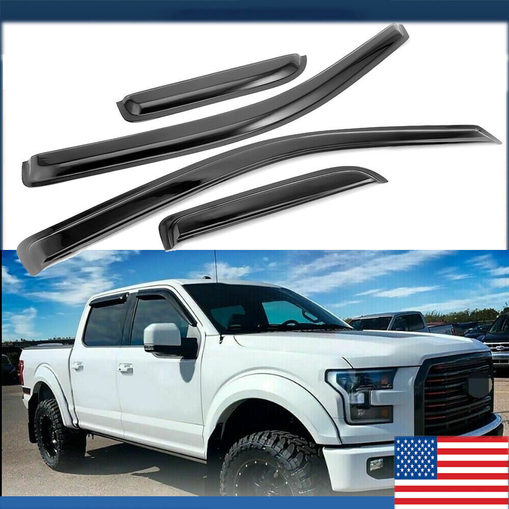 For 2004-2014 Ford F150 Super Cab Wind Vent Deflectors Window Visors ...
