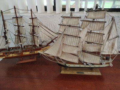 Vintage Gorge Fock And USS Constitution Model Ships | eBay