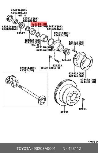 Genuine OE washer for rear axle shaft right, 90208A0001 for TOYOTA ...