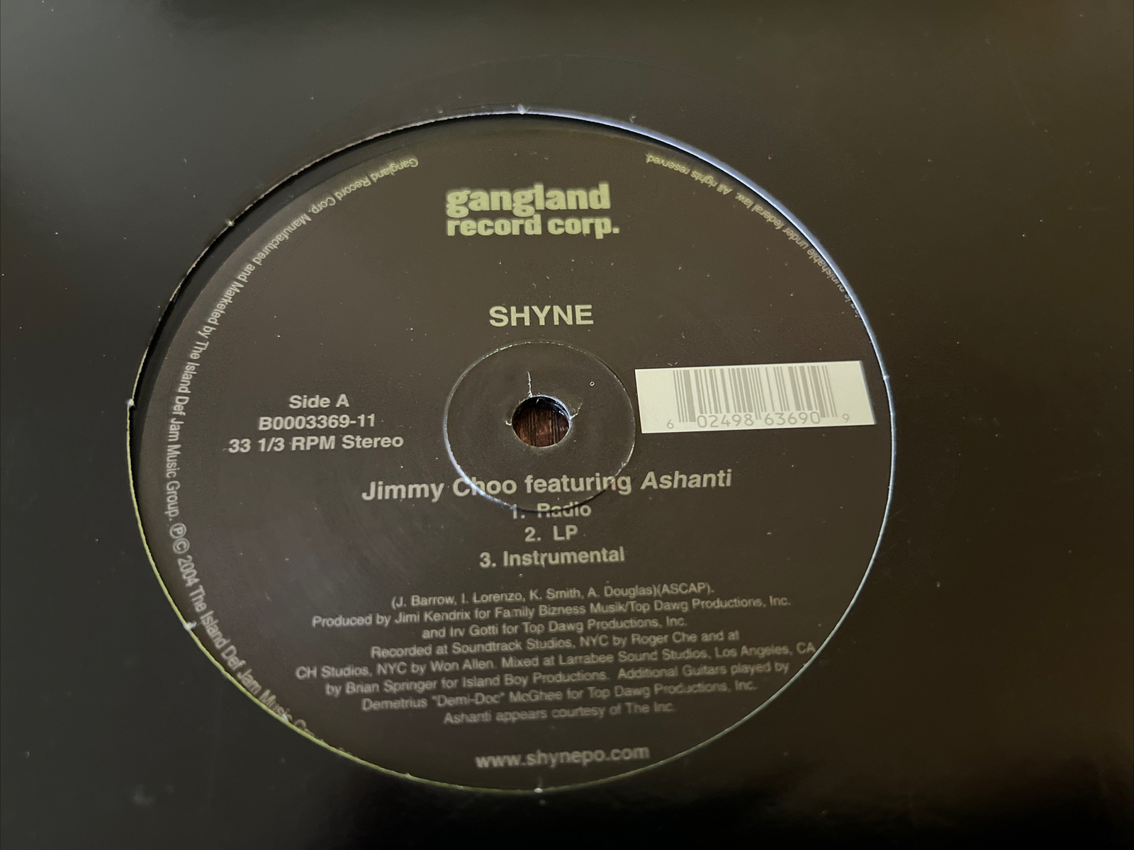 Shyne Feat. Ashanti - Jimmy Choo - 12" Promo Single 2004 Vinyl Record ...
