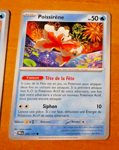 POKEMON EVOLUTIONS PRISMATIQUES CARD CARTE Poissirene 020/131 PRE FR ...