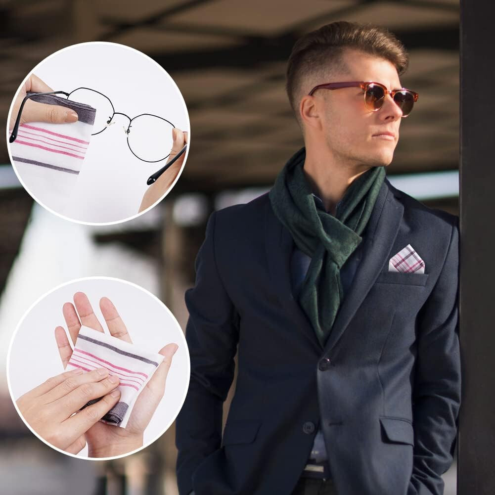 Men's Handkerchiefs 12 Pack Cotton Gents Hankies Set Mens Premium ...