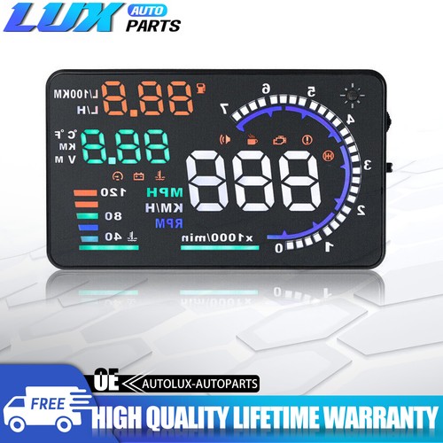 OBD II Car HUD Head Up Display 5.5'' Dash Screen Digital Speedometer ...
