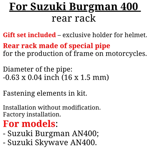 For Suzuki Burgman 400 rear rack Skywave 400 rear luggage rack for ...