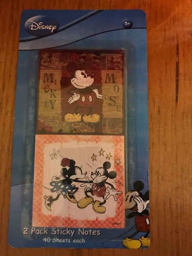 Disney Sticky Notes 3 X 3 Mickey & Minnie Mouse Design 2pk 40 sheets ea ...