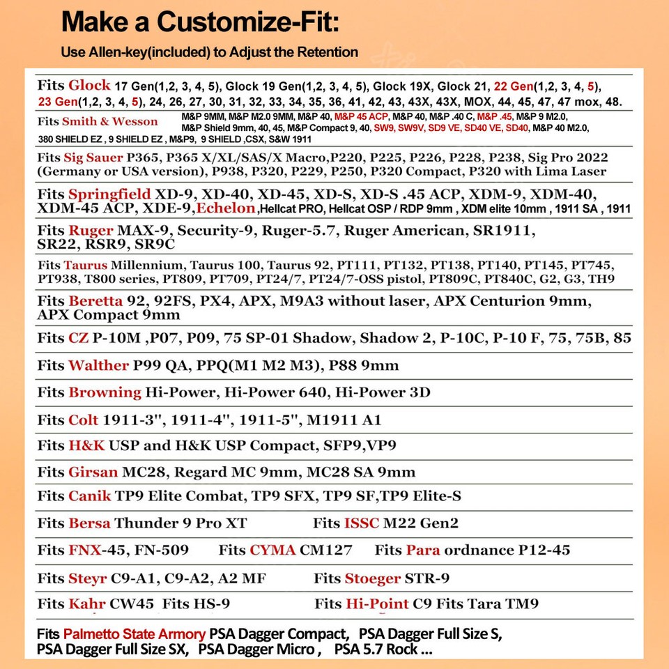 M&P9 M&P40 Holster Fit S&W M&P 9 M&P.45 M&P Shield MP SD40 VE SW9V SD40 ...