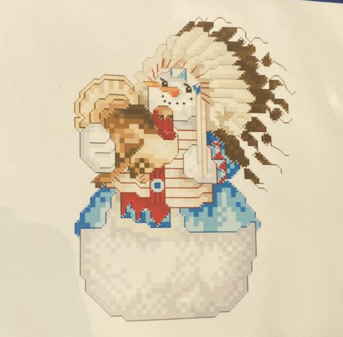 Unbranded Thanksgiving Indian Snowman Needlepoint Magnet Kit | eBay