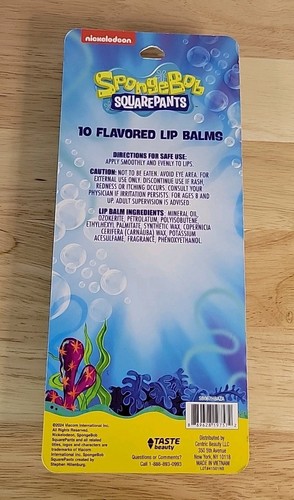 Nickelodeon SpongeBob SquarePants Flavored Lip Balms--10 Pack--Brand ...