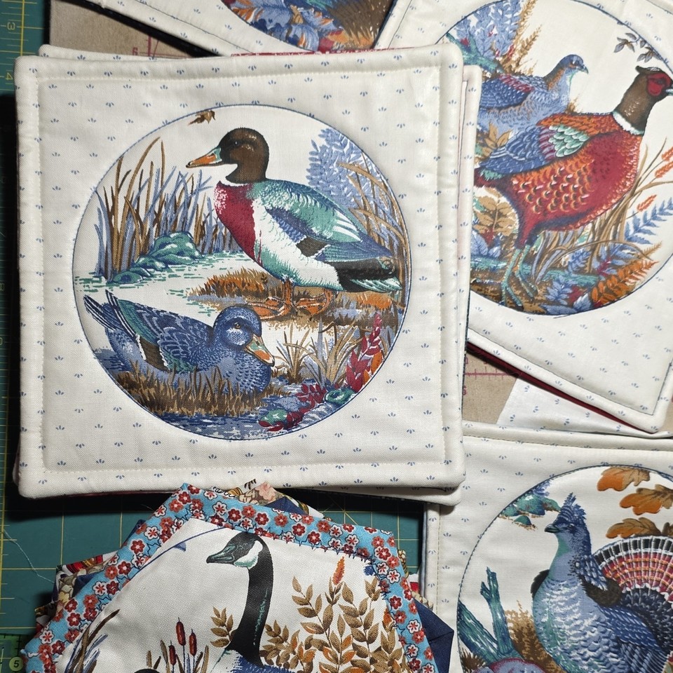 VIP Unfinished Bird Picture Patch Circles Quilt Blocks Ducks Geese ...