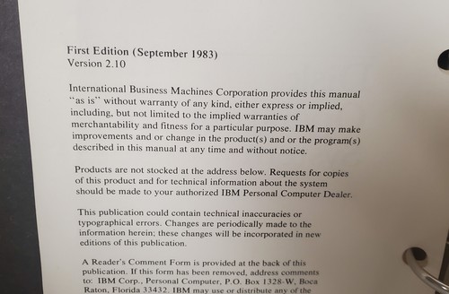 Vintage IBM Basic DOS & Guide to Operations Set 6025000 6025010 1982 ...