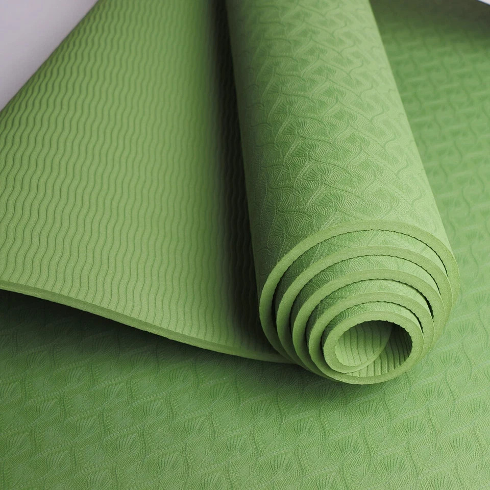 Exercise Yoga green Mat Non Slip at 72" x 24" x 6mm thickness with ...