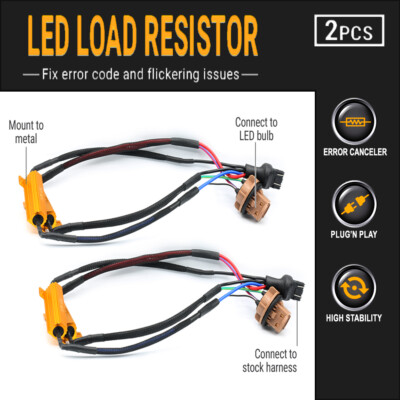 LED Headlight Turn Signal Load Resistor Anti Hyper Flash Error Canceler ...