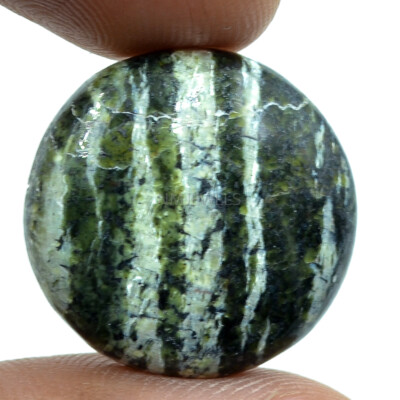 Cts 19.40 Natural Chatoyant Zebra Jasper Swiss Opal Cabochon Round ...