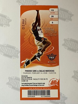 2008 Dallas Mavericks at Phoenix Suns Ticket 2/14/08 | eBay