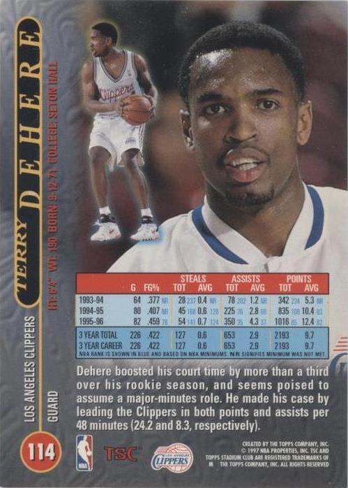 1996-97 Topps Stadium Club - Terry Dehere #114 for sale | eBay