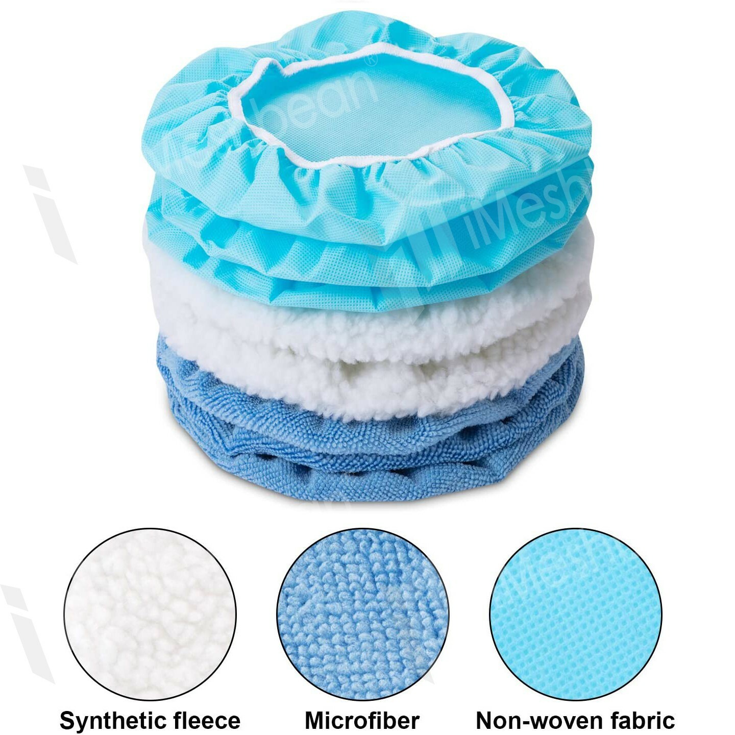 20pcs Polishing Bonnet Pads 5 to 6 Inches Buffer Bonnets Microfiber Car ...