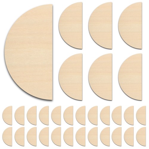Semi Circle Half Bulk Unfinished Wood Cutout Shape 1/2"-4" 25, 50, 100 ...