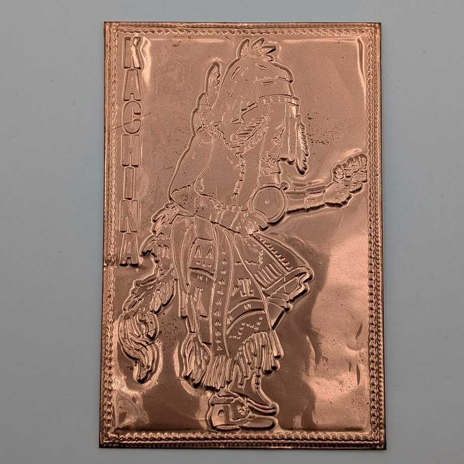 Vintage Kopper Kard Copper Postcard - Kachina Design, Embossed Hopi Art ...