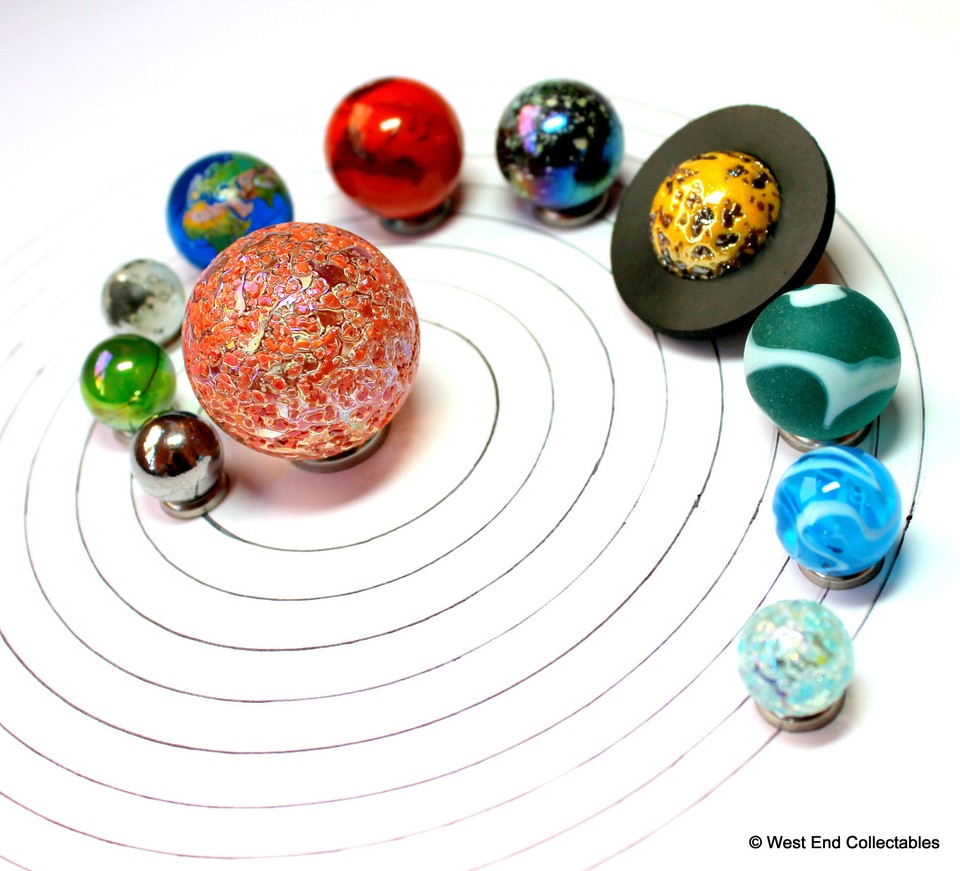 Solar System Model Toy Glass Marbles Planets Set Gift Present Science ...