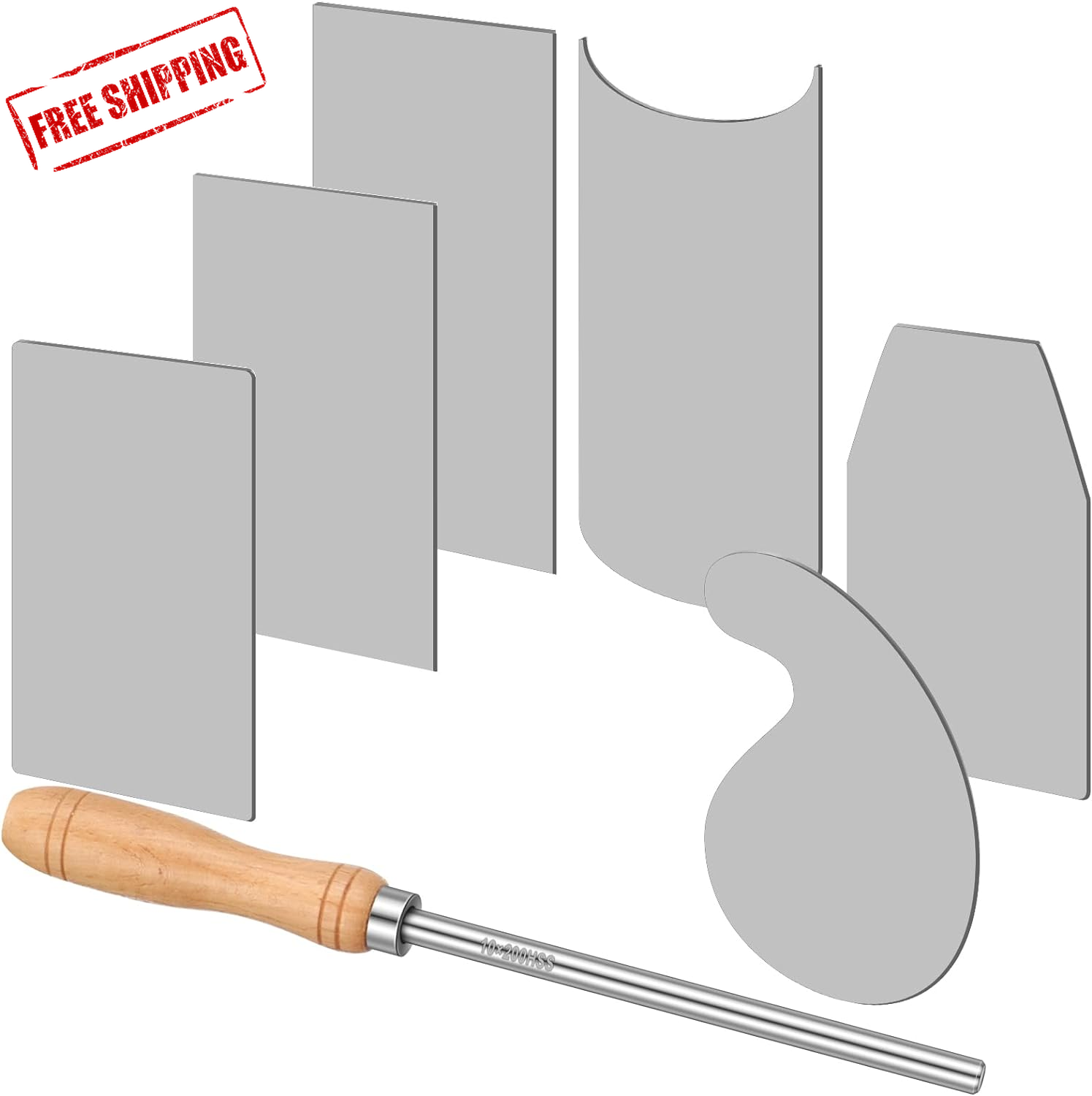 Scraper Burnisher and 6 Pcs Multi-Shaped Scraper Set Burnishing Tool ...