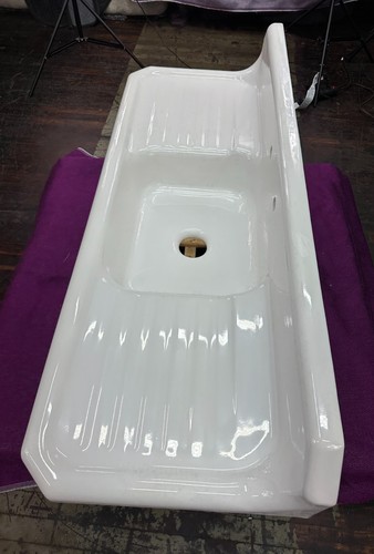 Kitchen Sink Vintage Cast Iron Refinished Farm House Victorian Art Deco ...