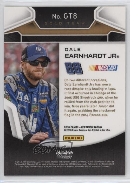2016 Certified Gold Team Mirror Gold /25 Dale Earnhardt Jr #GT8 HOF | eBay