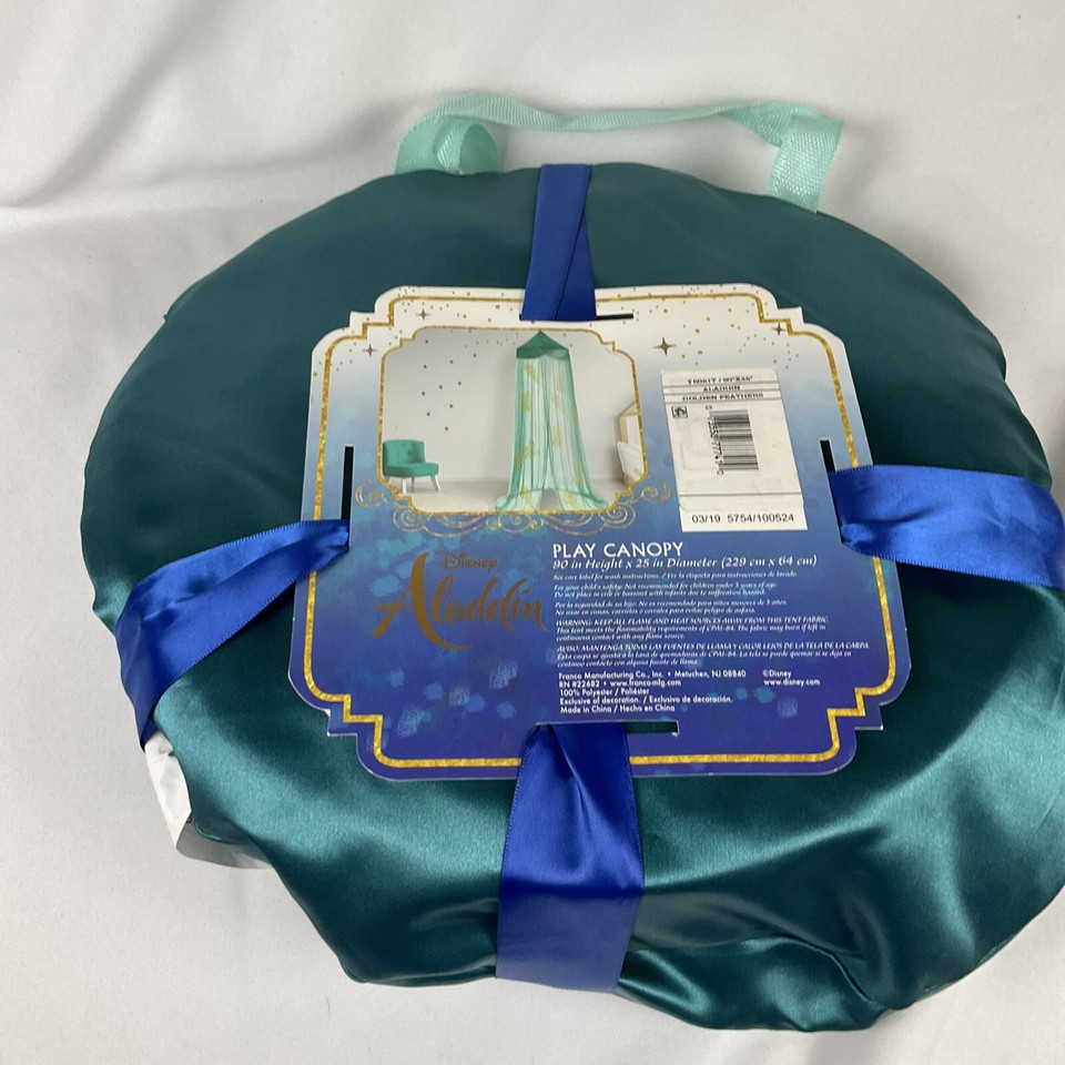 Disney Aladdin Canopy Twin Golden Feathers Print Bed Play Jasmine ...