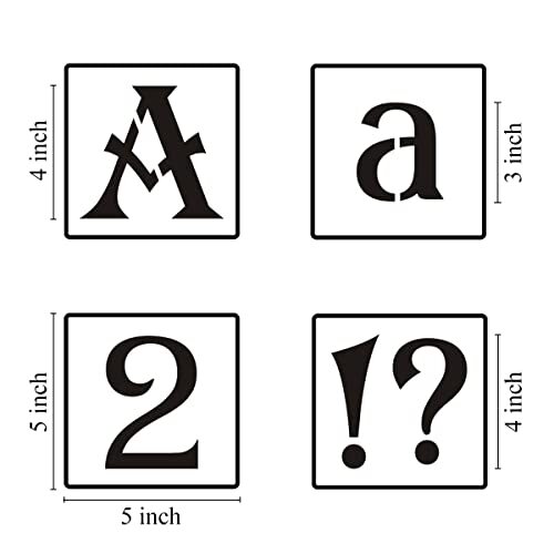 70Pack 4 Inch Alphabet Letters and Numbers Stencils for Painting ...