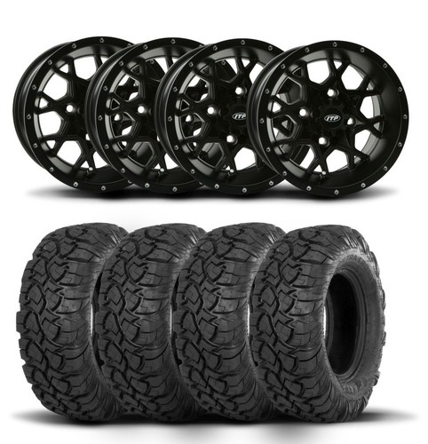 ITP Hurricane 14" Black Wheels And Ultra Cross R-Spec Tires [31x9.5-14 ...