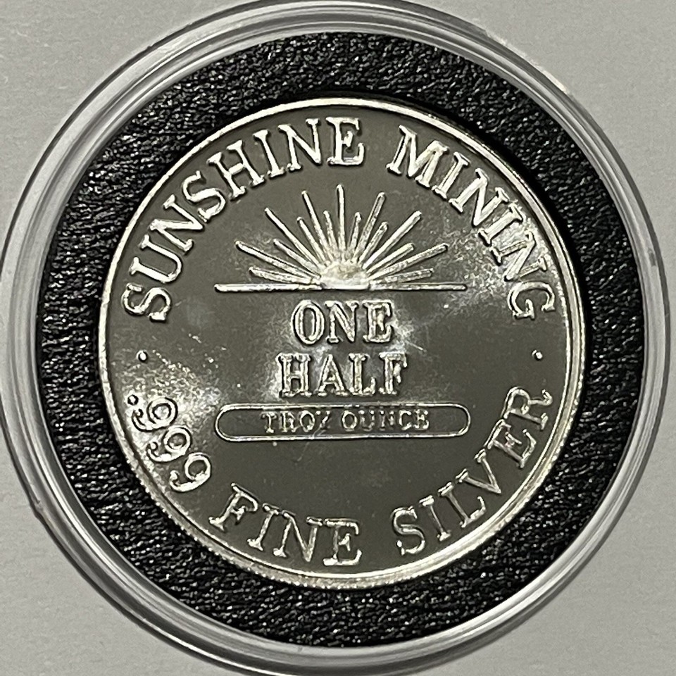 1984 Sunshine Mining Eagle Rare Coin 1/2 Troy Oz .999 Fine Silver Round ...