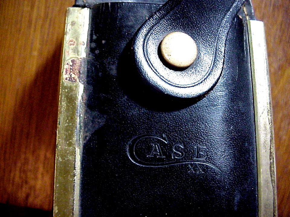 Case U.S.A. XX 1386 LARGE BOWIE KNIFE in Brass Trimmed Leather SCABBARD ...