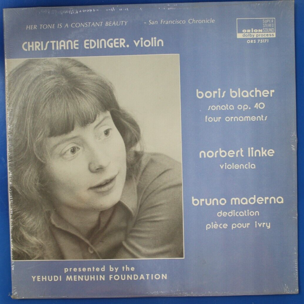 Christiane Edinger Plays Blacher/Linke/Maderna LP-Orion ORS 85171 | eBay