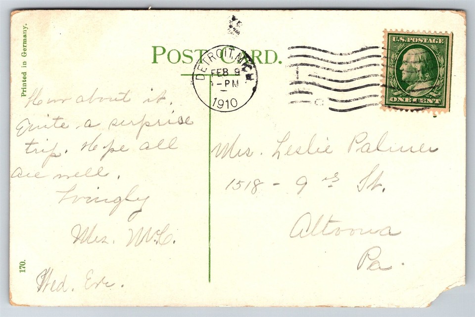 Masonic Temple Red & White Canopy Entrance Detroit MI DB Postcard 1907 ...